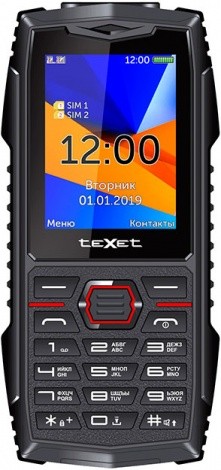 Сотовый Texet TM-519R Black-red 2sim/2.4"/240*320/32Mb/microSD/Bt ...